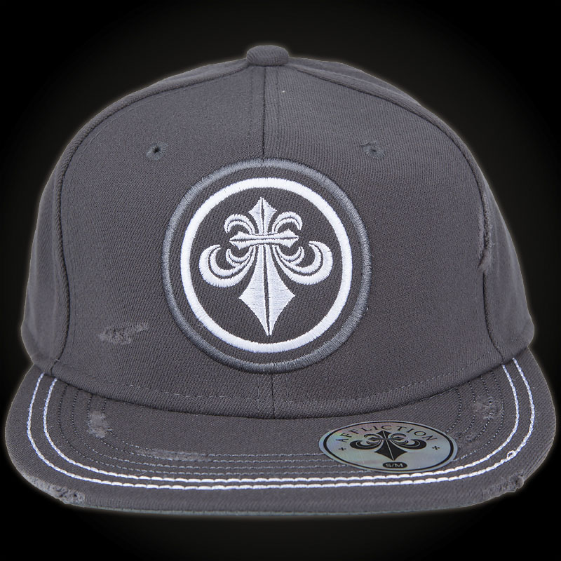 Affliction Crest Hat, Graue Flexfit Cap mit Stickereien