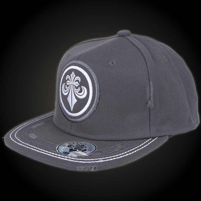 Affliction Crest Hat, Graue Flexfit Cap mit Stickereien