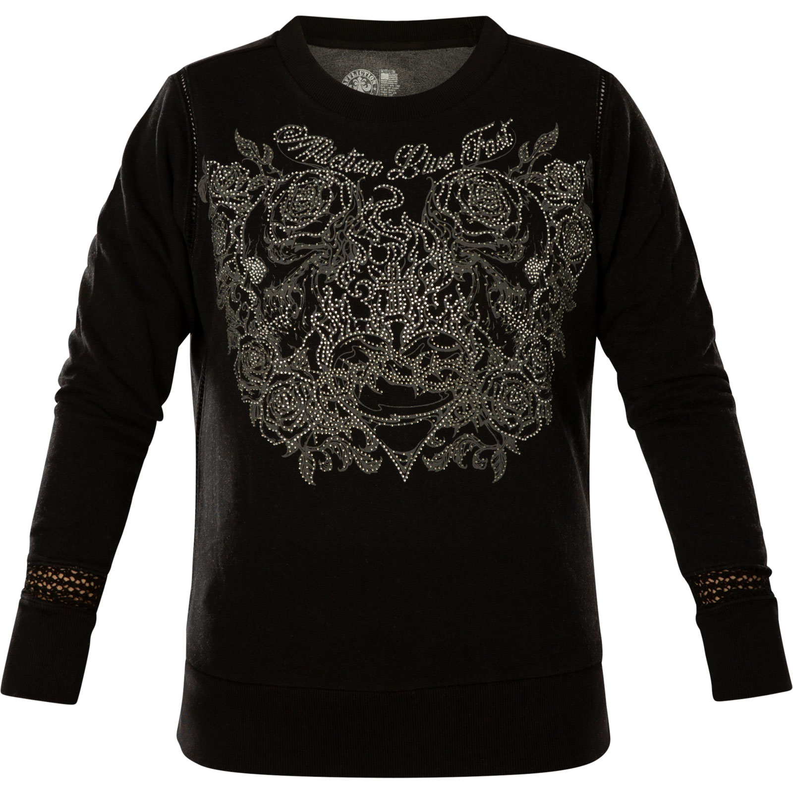 Affliction Sacred Thorn Pullover Print mit vielen Strasssteinen