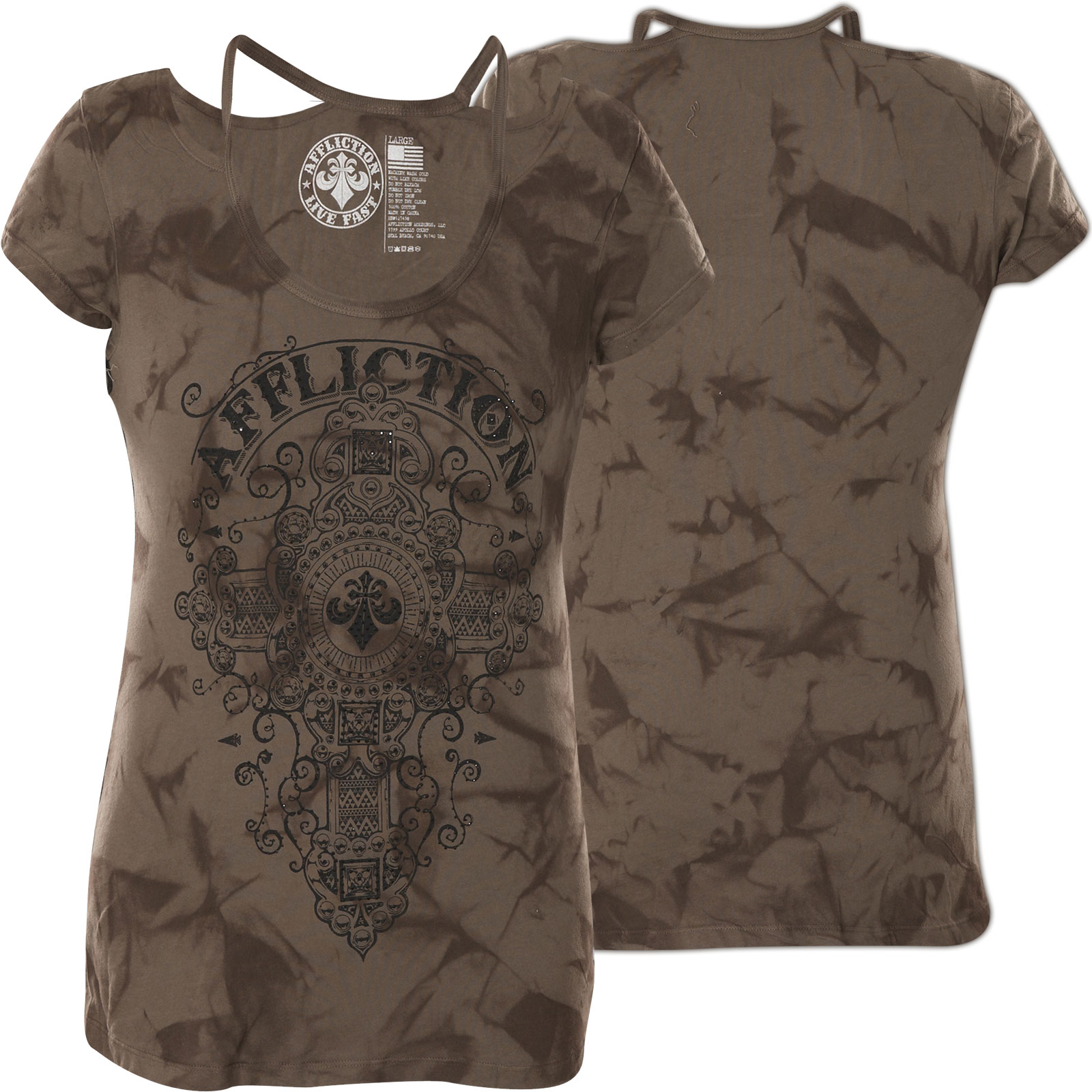 Affliction T-Shirt Marquis mit verziertem Kreuz
