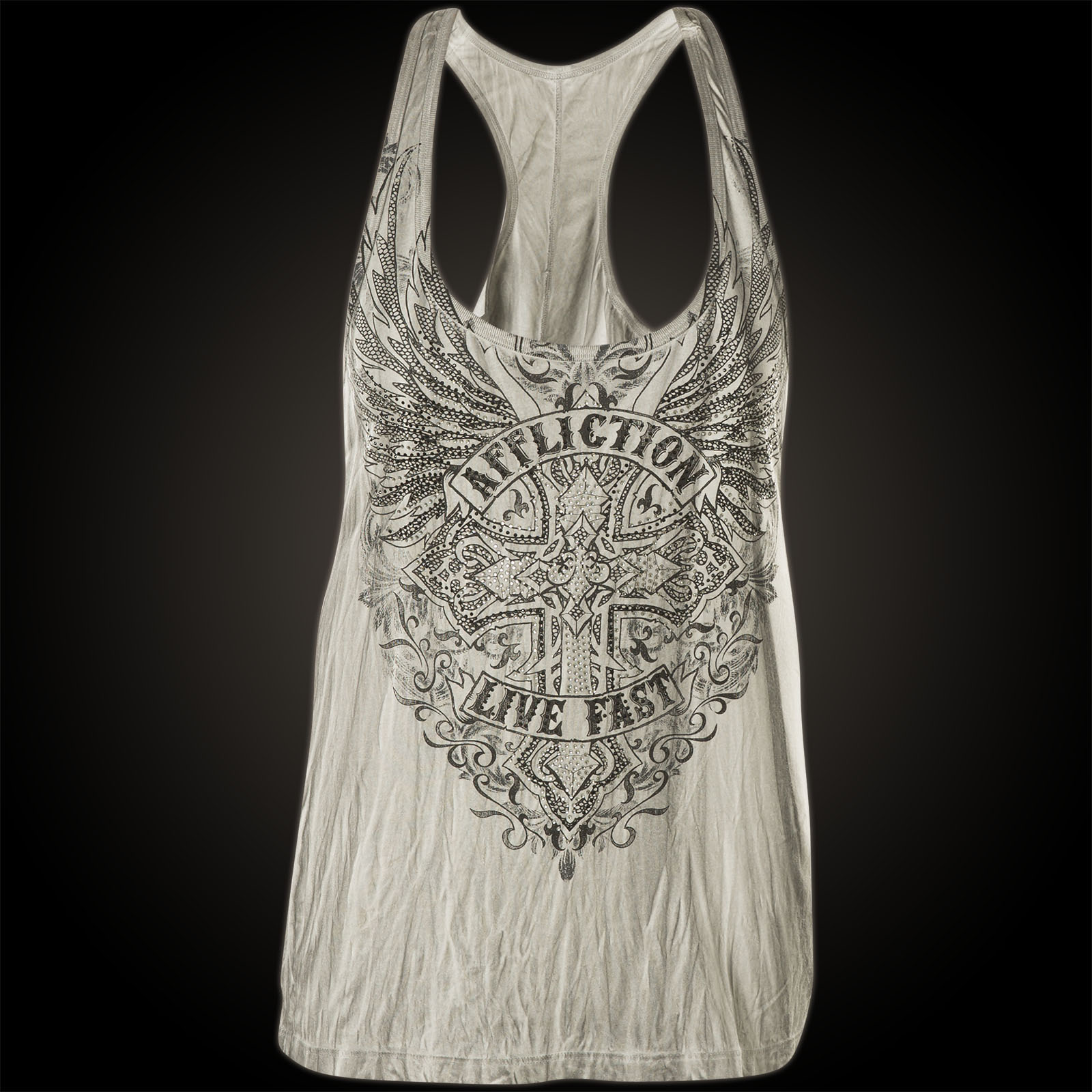 Affliction Tank Top Edenberry Cross mit großem Kreuz und Flügeln