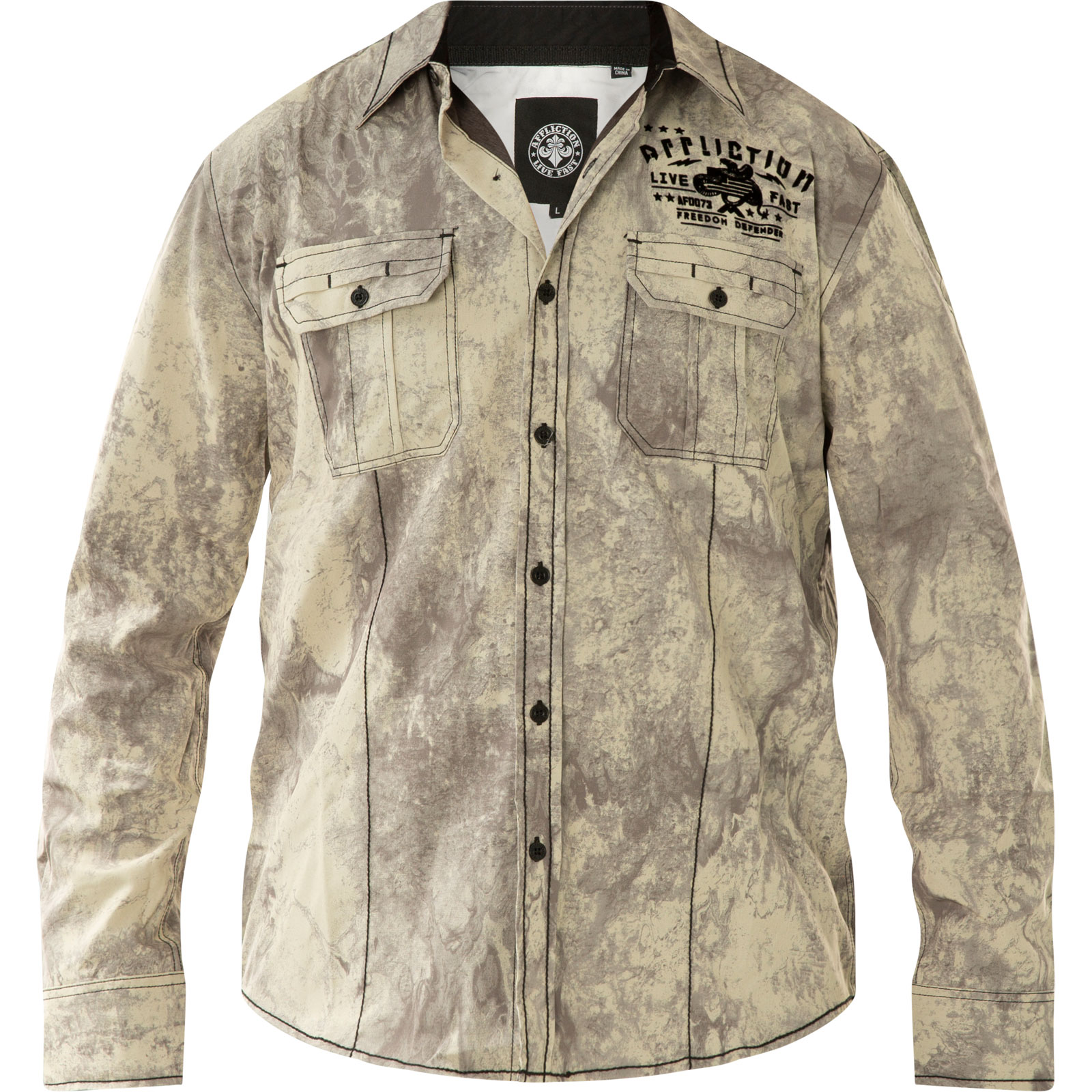 Affliction Hemd Scorn Hemd mit großem Flockprint