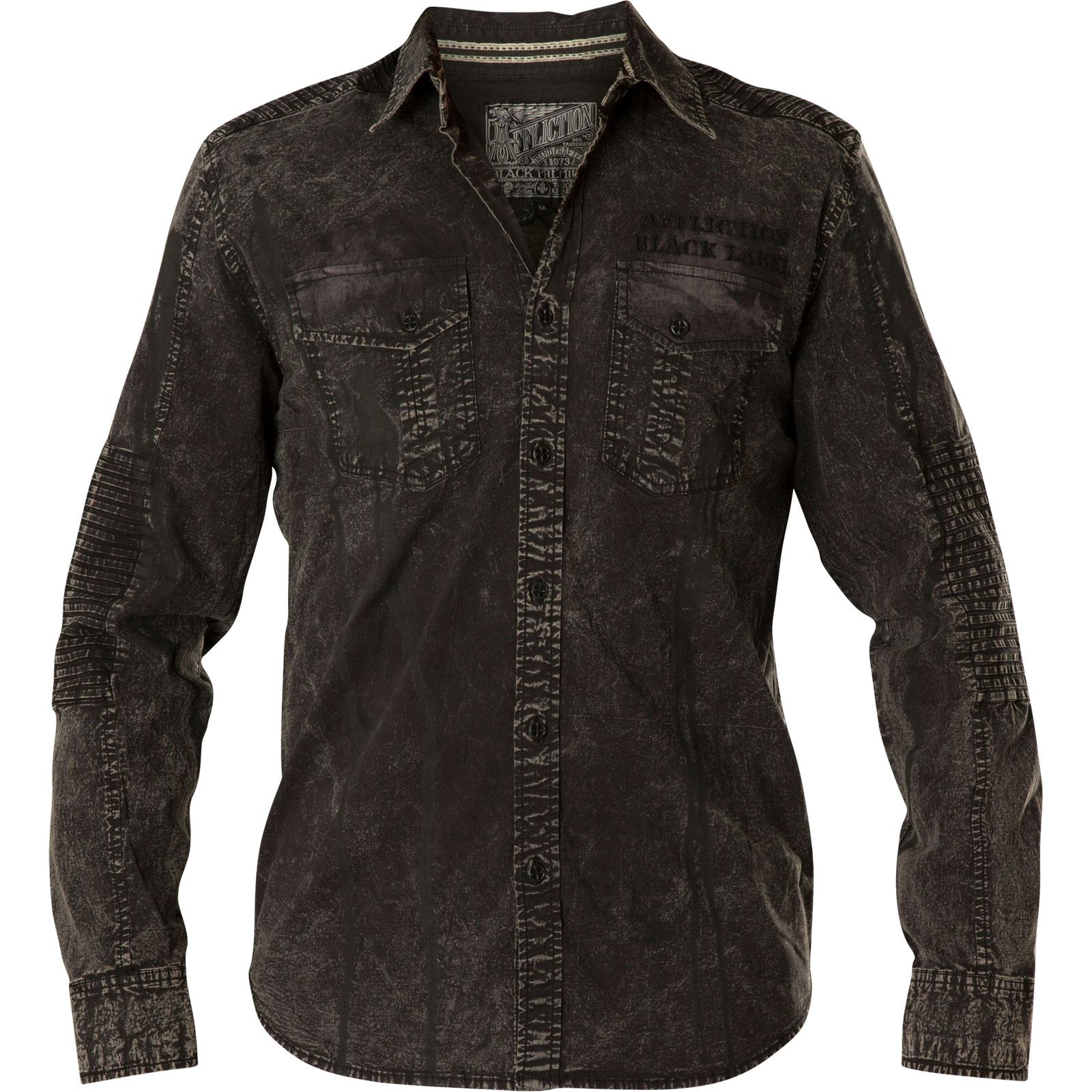 Affliction Hemd Temper Print mit Ornamenten und Rosen