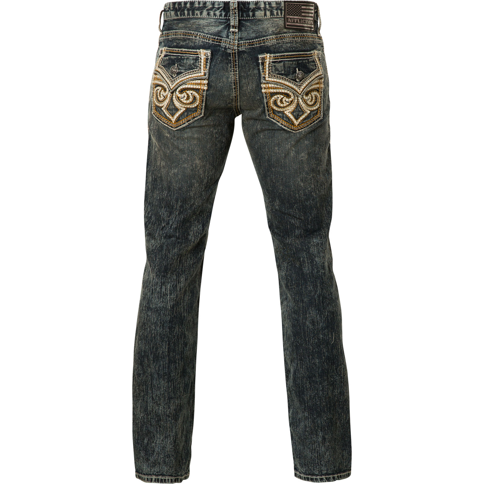 Affliction Jeans Ace Fleur Condor mit dekorativen Stickereien und ...