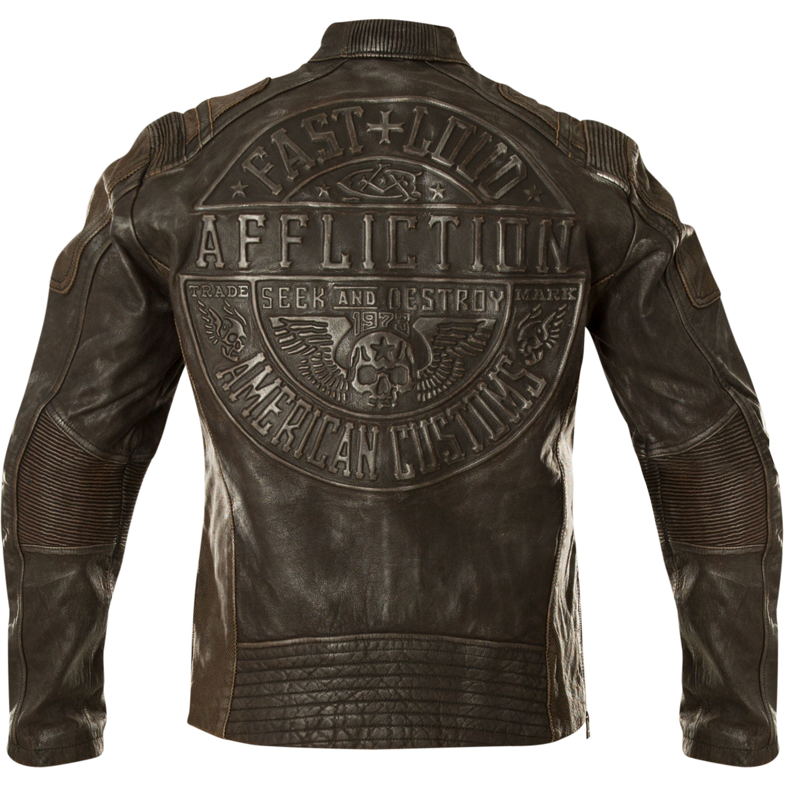 Affliction Evident Jacke im Biker Stil aus echtem Leder