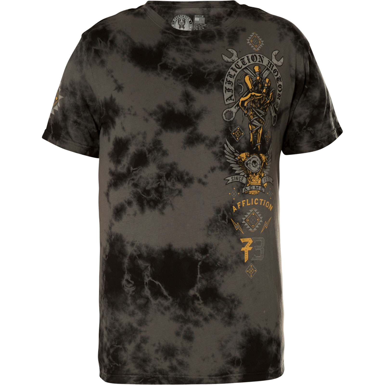 Affliction Bad Luck Motors T-Shirt Print mit Totenkopf und Flügeln