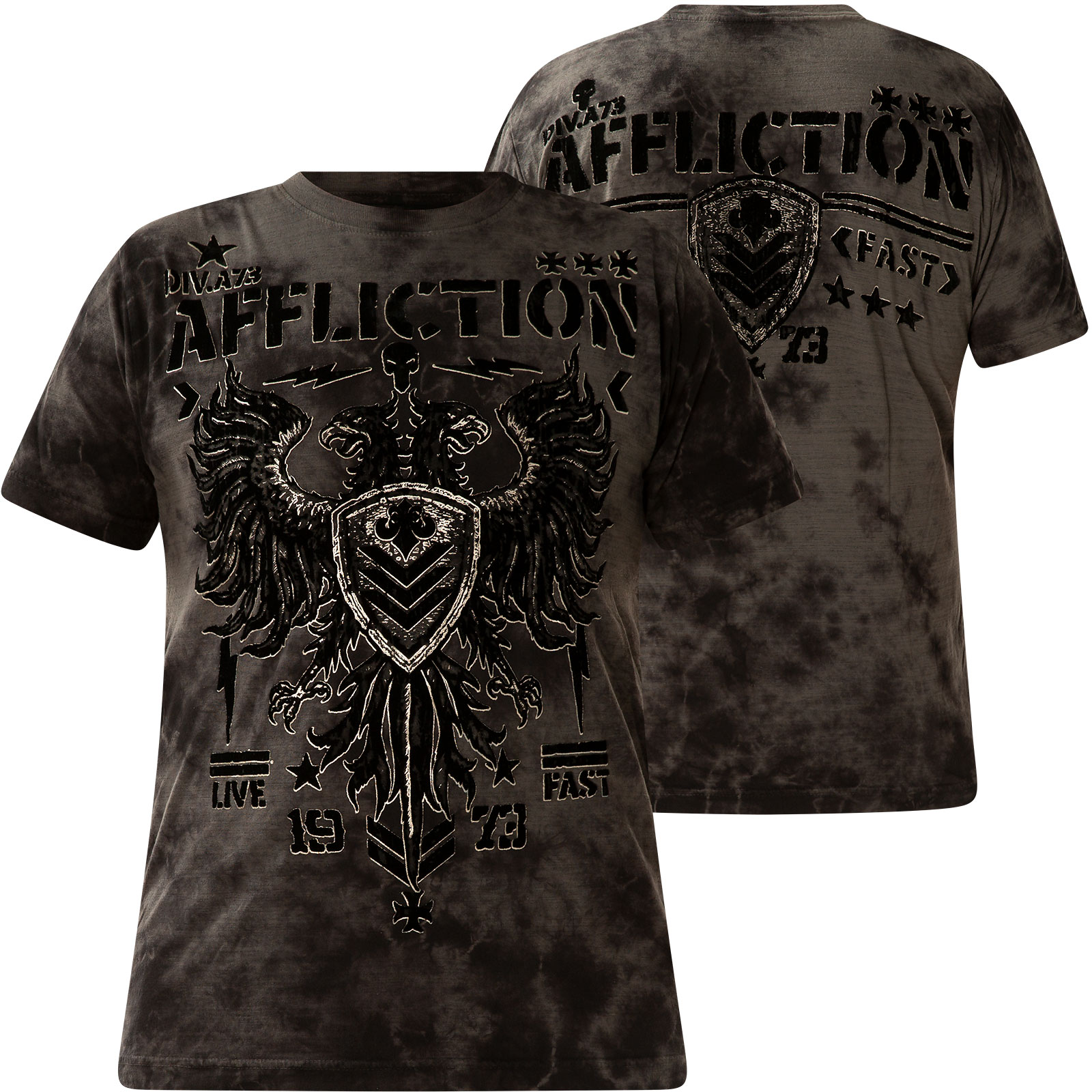 Affliction Core Division T-Shirt mit Print und Schriftzug