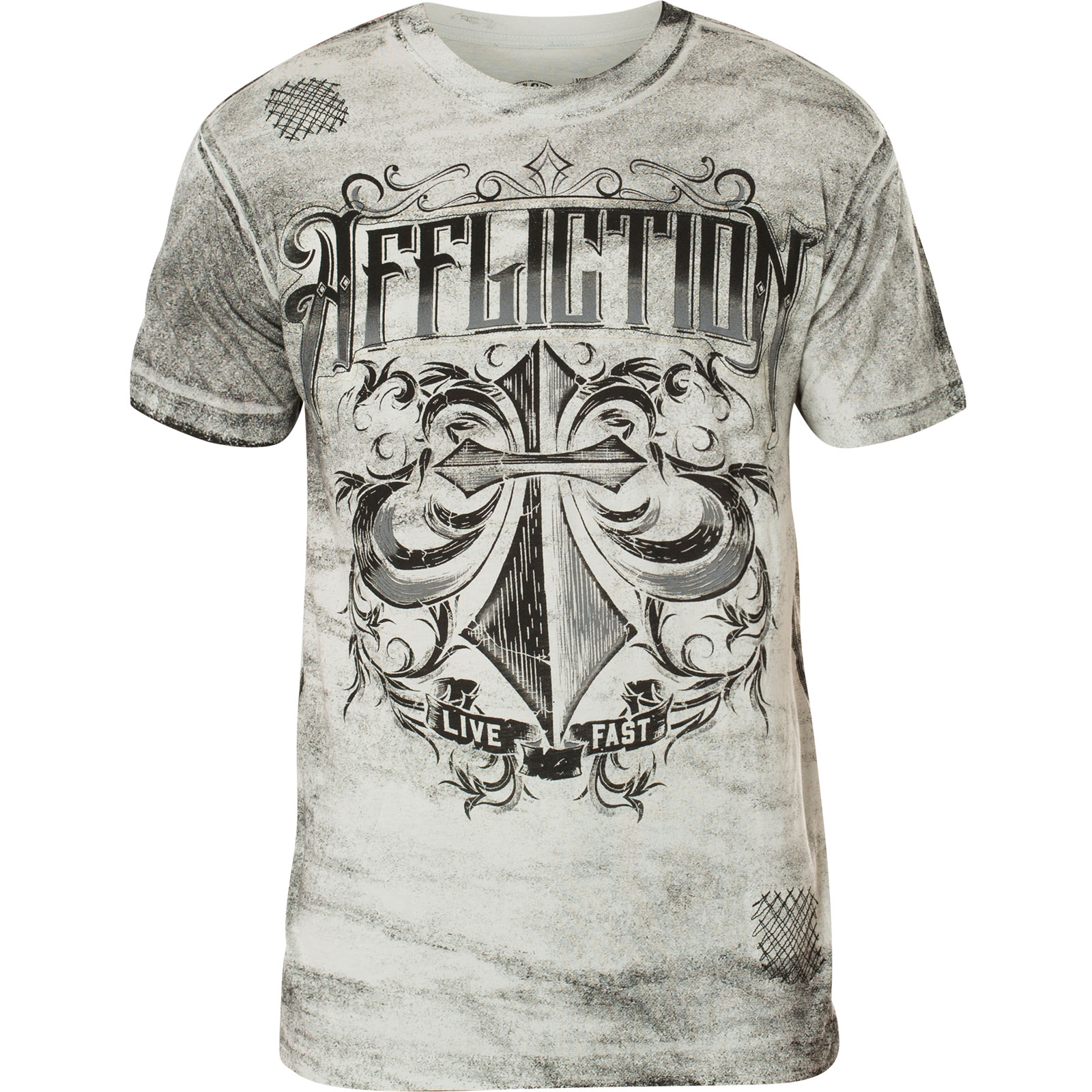 Affliction T-Shirt Eroded Print mit Fleur de Lis