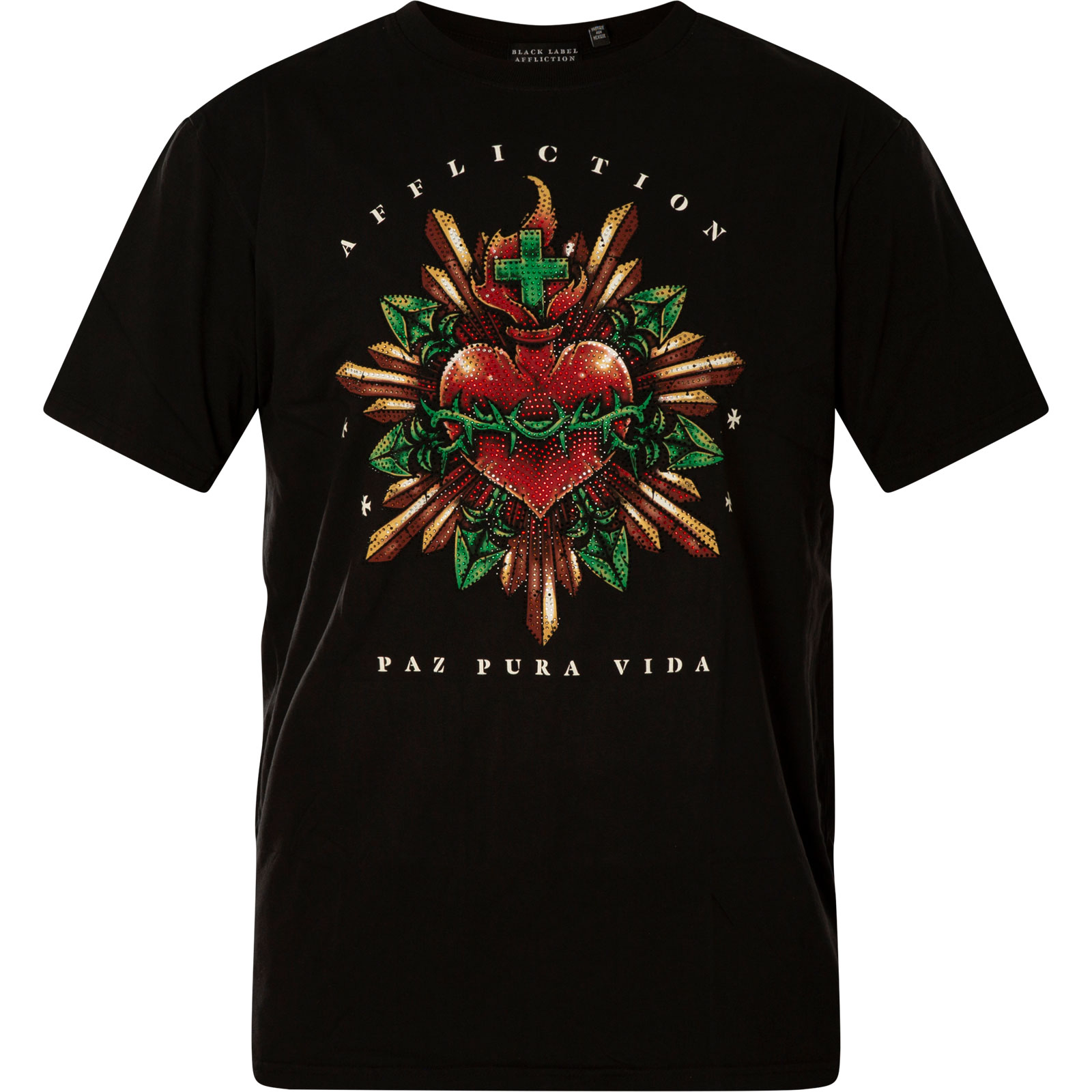Affliction Heart Avowed T-Shirt Print mit Herz