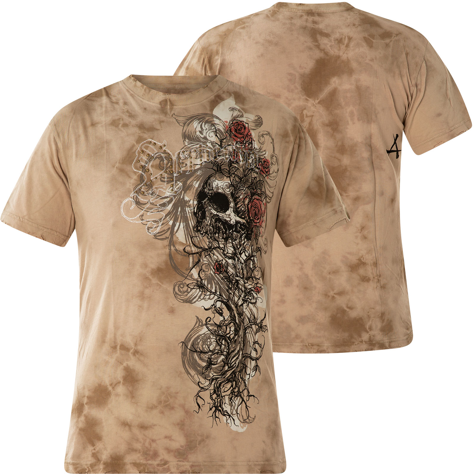 Affliction Inhuman Nature T-Shirt mit Print und Schriftzug