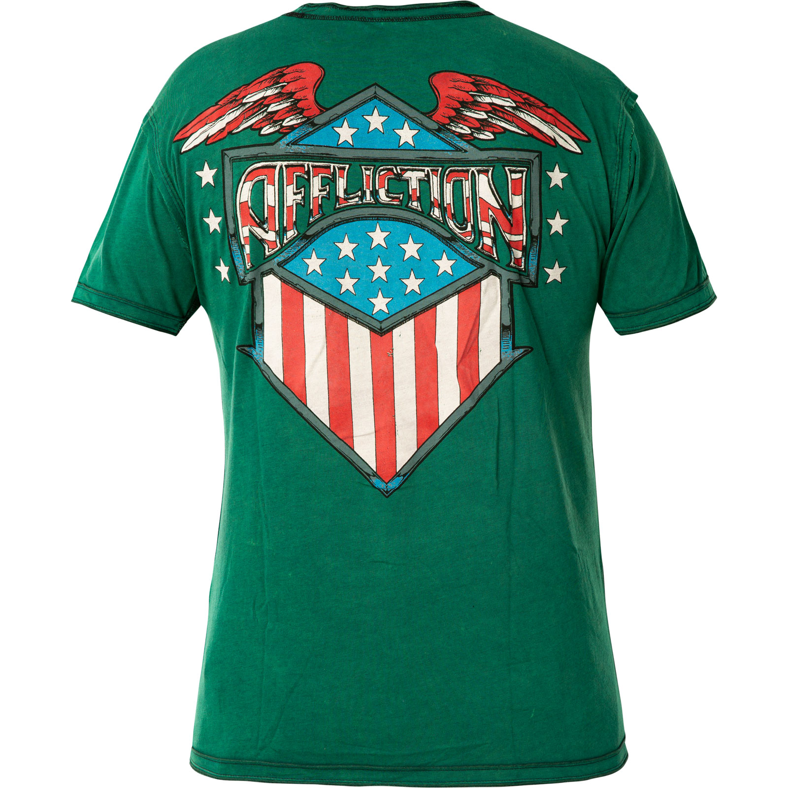 Affliction Interstate T-Shirt Print mit Totenkopf, Helm und Flügeln