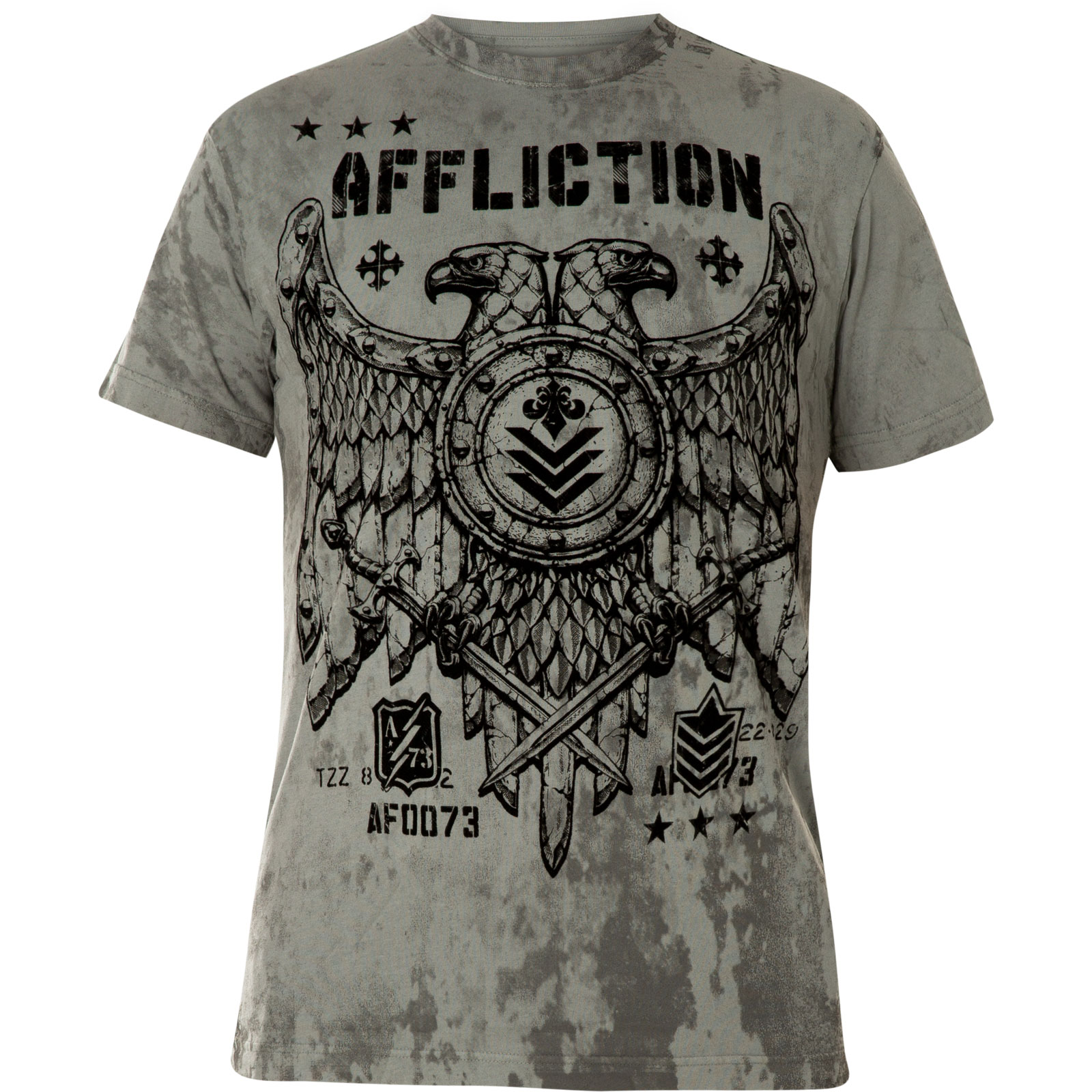Affliction Riveted Eagle T-Shirt Print mit Schriftzug und Fleur de lis