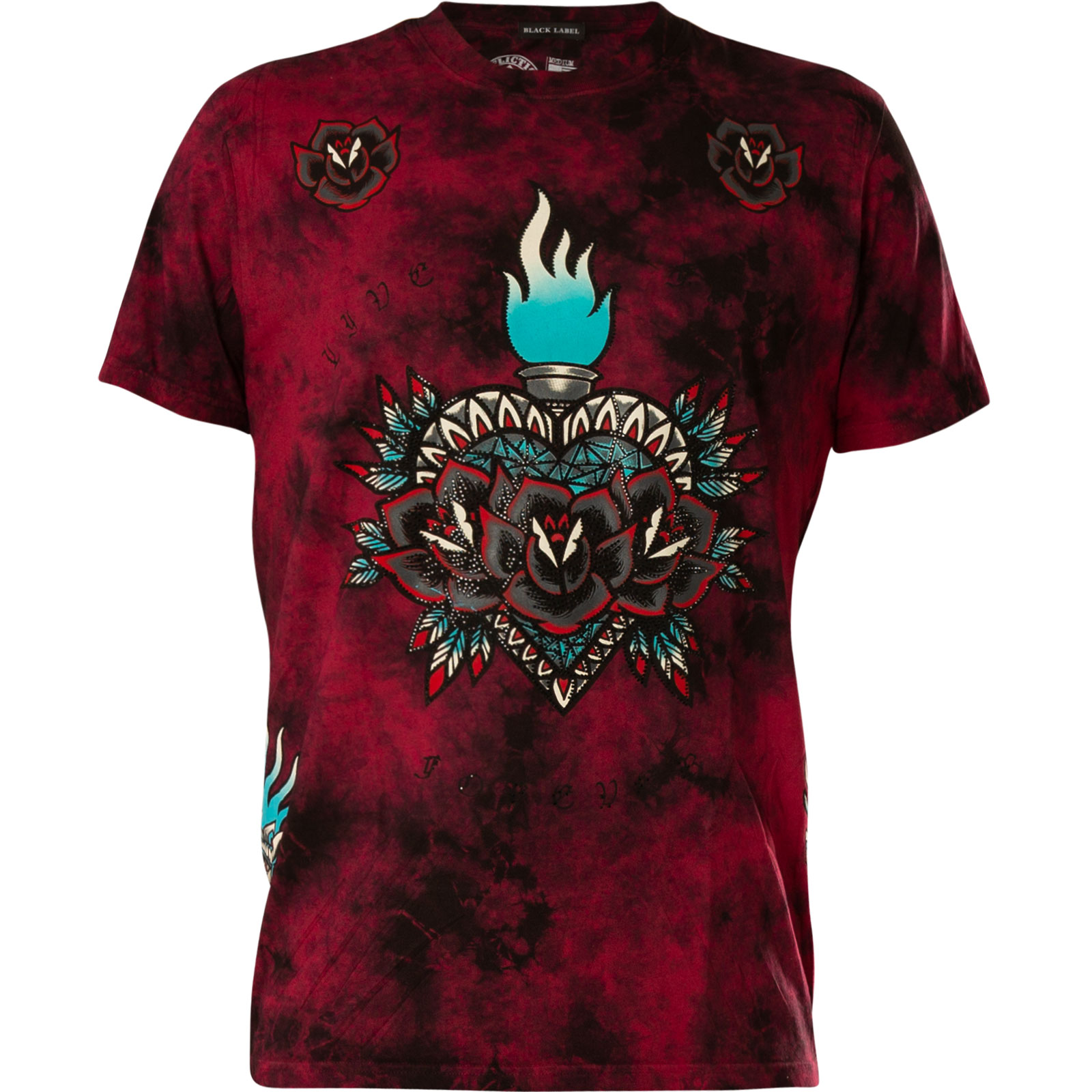 Affliction Sacred Rose T-Shirt Print mit Herz, Rose und Flügel