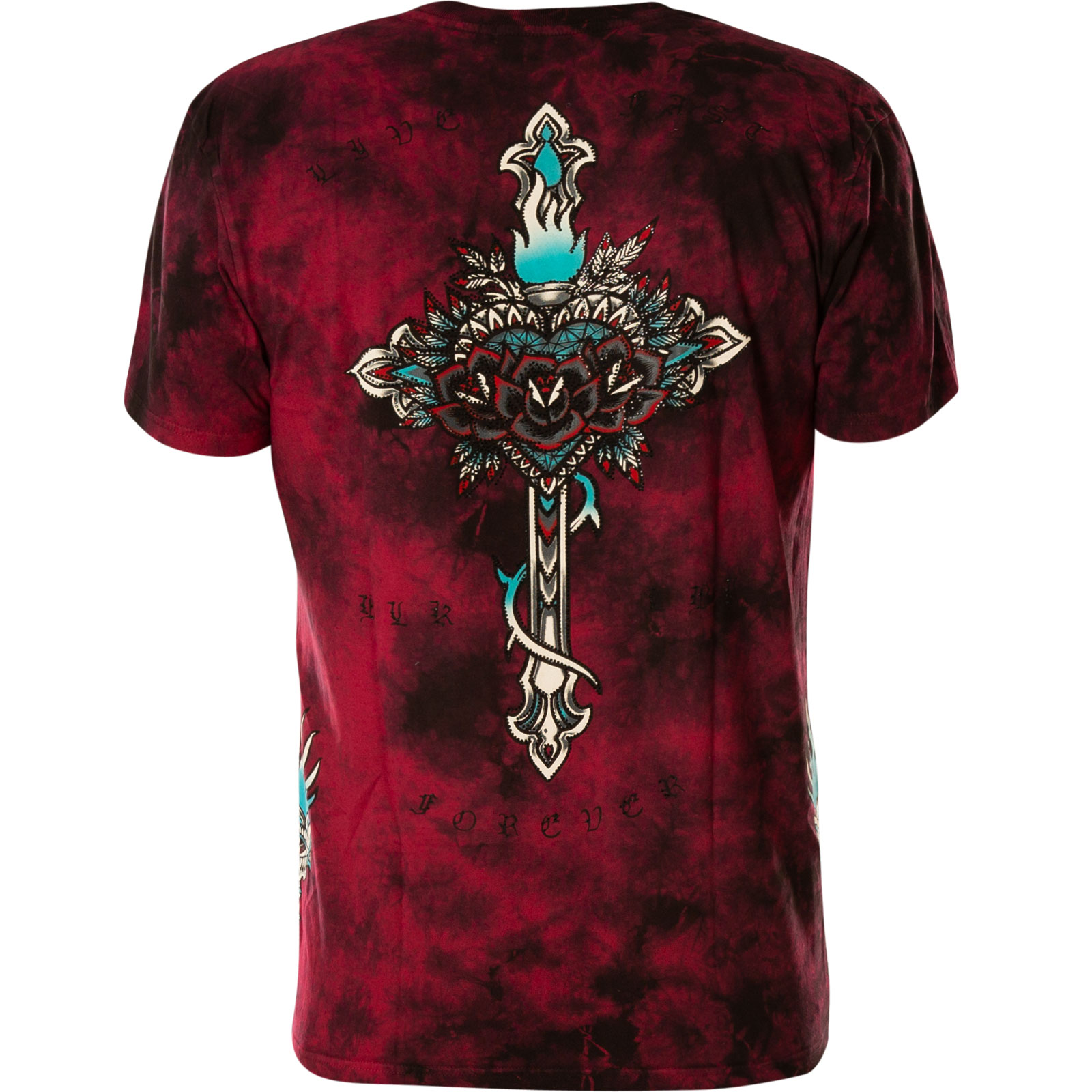 Affliction Sacred Rose T-Shirt Print mit Herz, Rose und Flügel