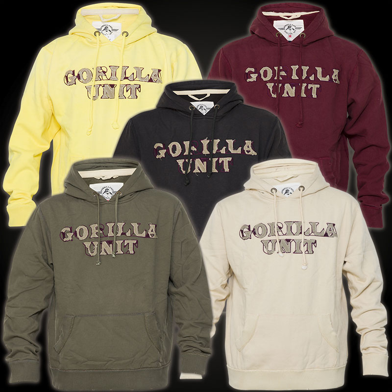 Gorilla Unit Star Hoody - Weinrotes Sweatshirt mit Kapuze, Logo ...