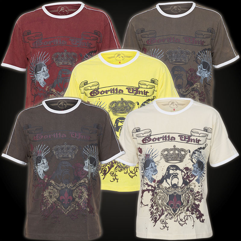 Gorilla Unit T-Shirt Punk - Shirt mit großem Print und Schriftzug