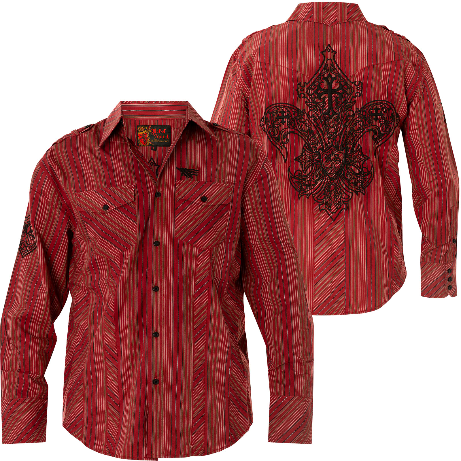 Rebel Spirit Hemd LSW111165 mit Stickereien