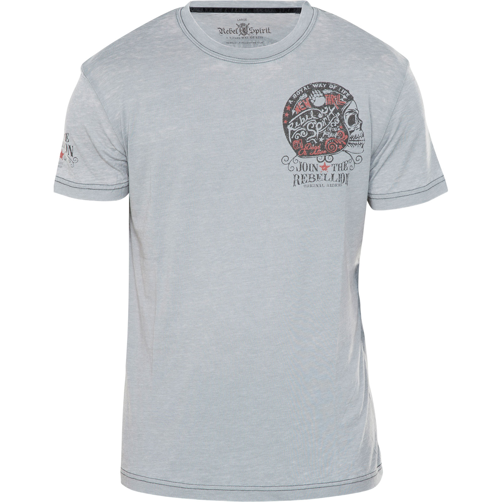 Rebel Spirit T-Shirt RSSK151802 Print mit Skull und Helm.