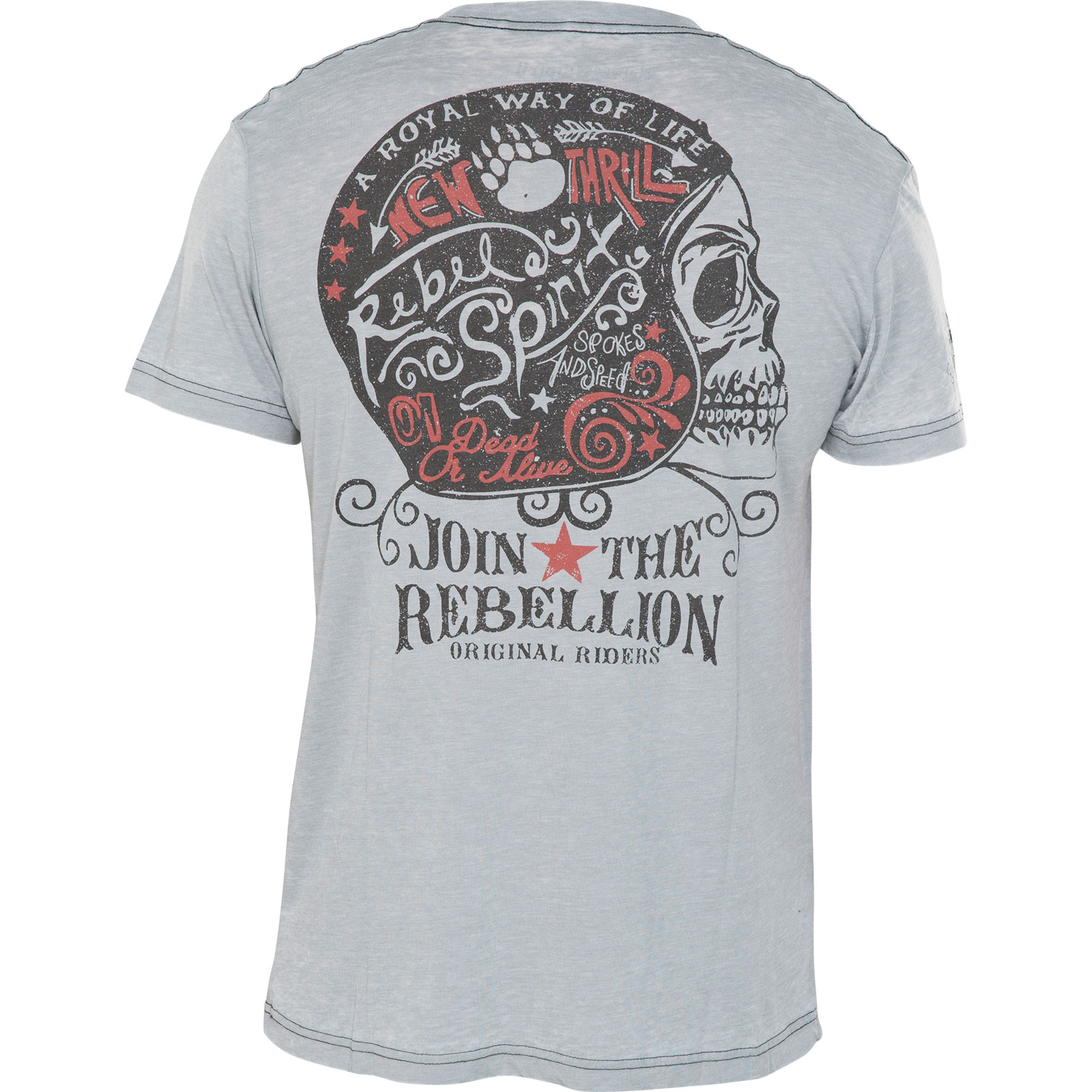 Rebel Spirit T-Shirt RSSK151802 Print mit Skull und Helm.