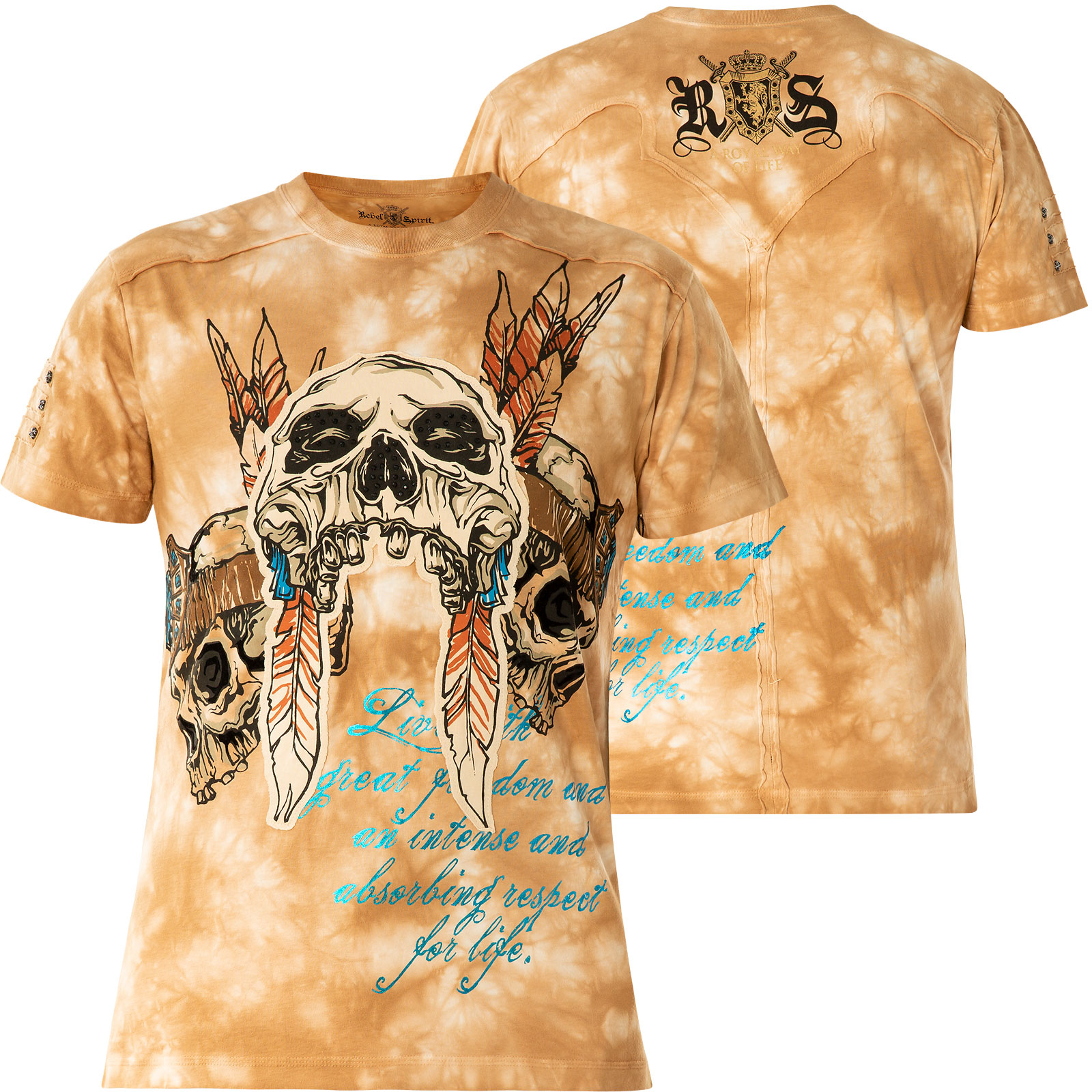 Rebel Spirit T-Shirt SSK110674 - Shirt mit Patch, Folien- und ...
