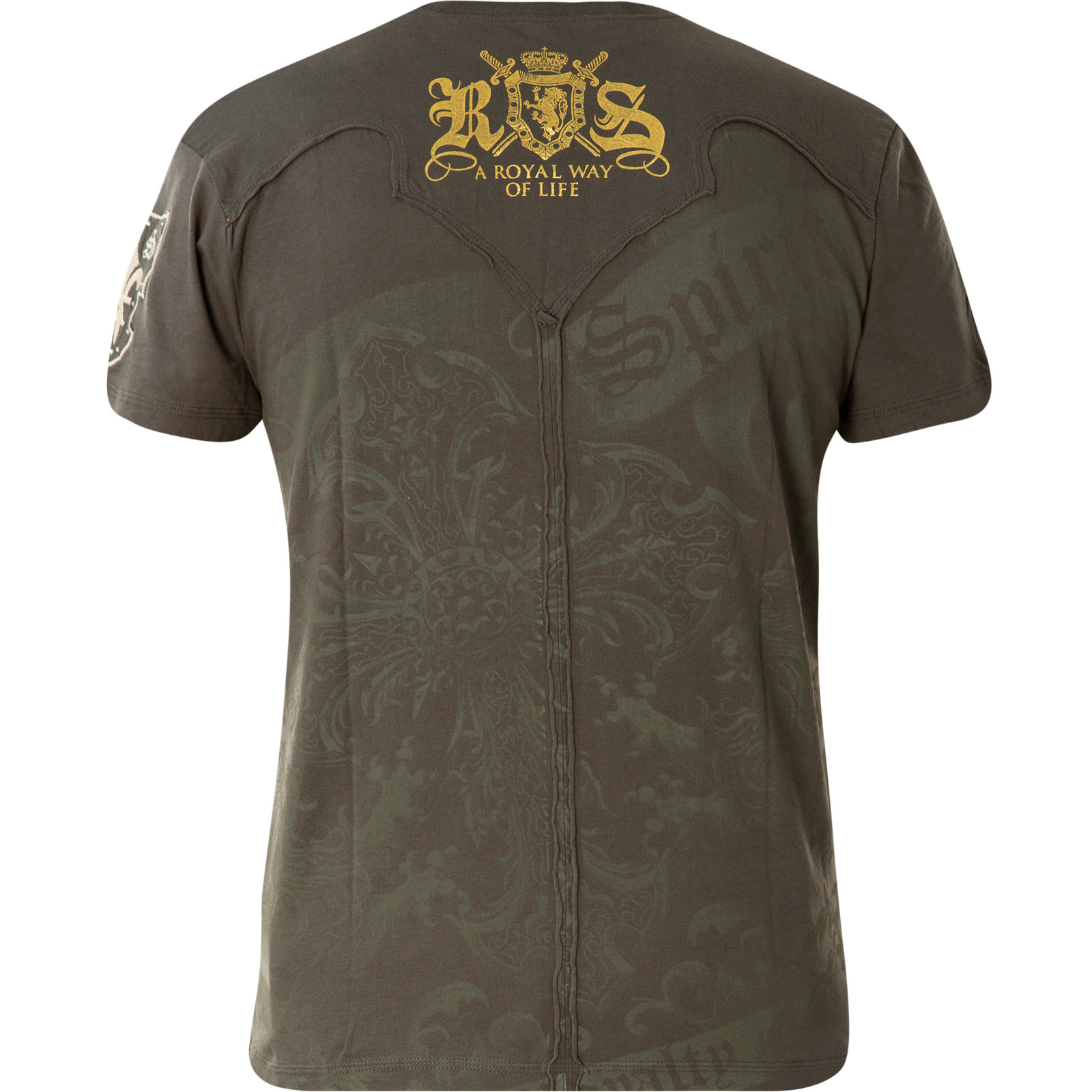 Rebel Spirit T-Shirt SSK121158 - Shirt mit Patch, Goldfoliendetails und ...