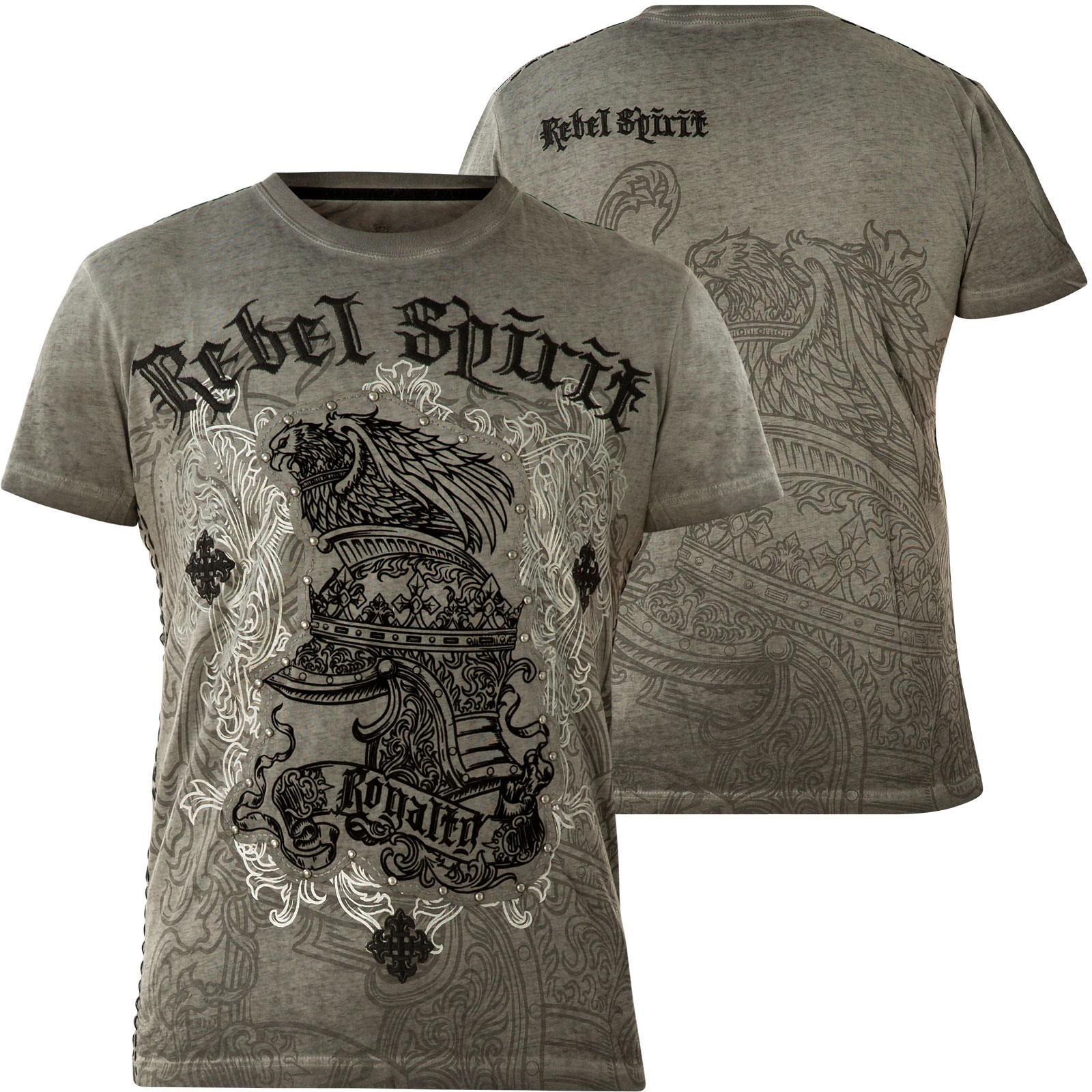 Rebel Spirit T-Shirt SSK121337 - Shirt mit Patch, Folien- und ...