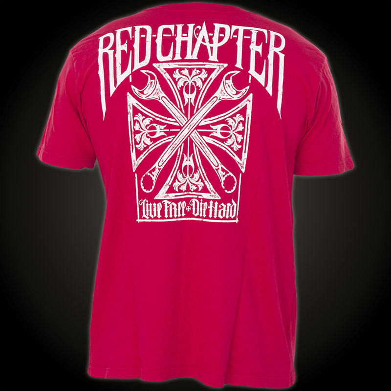 Red Chapter T-Shirt mit auffälligen Print Designs und Silberfoliendetails