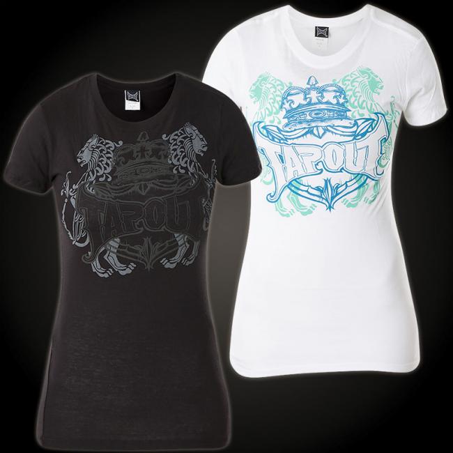 Tapout T-Shirt Princess Crown Print einer Kone und zweier Löwen
