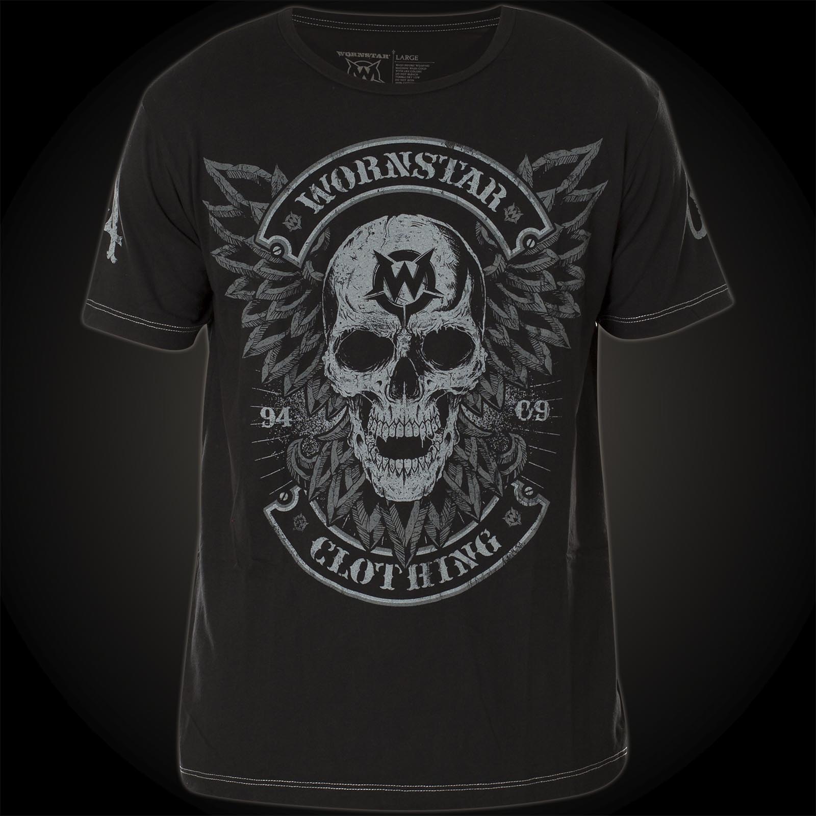 Wornstar T-Shirt Vengeance in schwarz mit großer Grafik und Kontrastnähten.