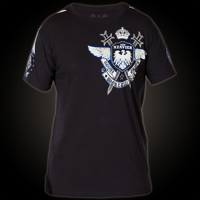 Xzavier The Flyer T-Shirt - Schwarzes T-Shirt mit großen Print Designs ...