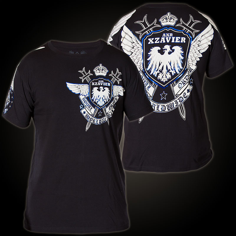 Xzavier The Flyer T-Shirt - Schwarzes T-Shirt mit großen Print Designs ...
