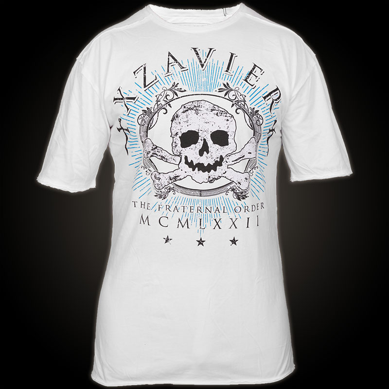 Xzavier The Fraternal Order T-Shirt - Aufwendig vernähtes, weißes T ...