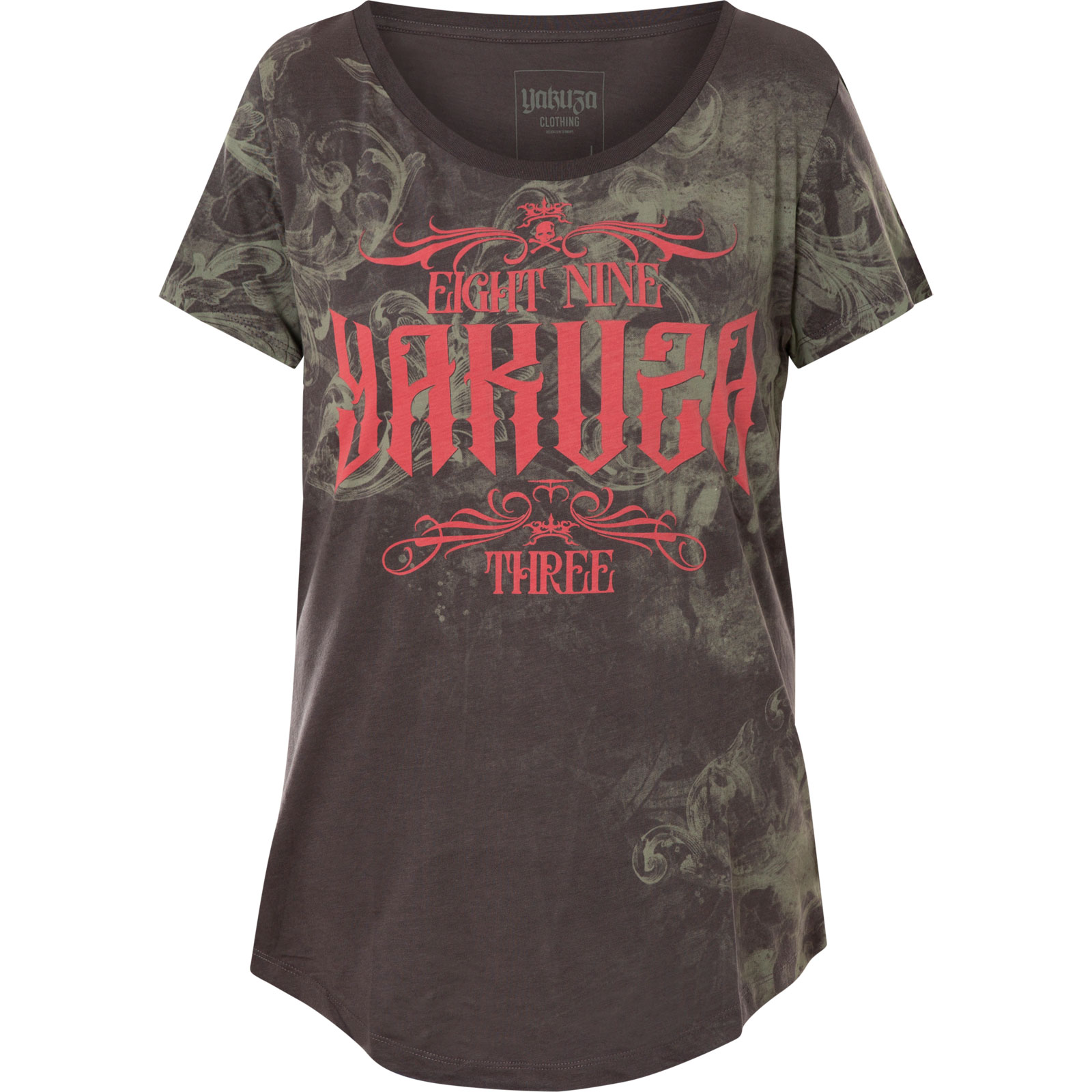 Yakuza Dark Tales Crew T-Shirt GSB-21128 mit großem Print und Schriftzug