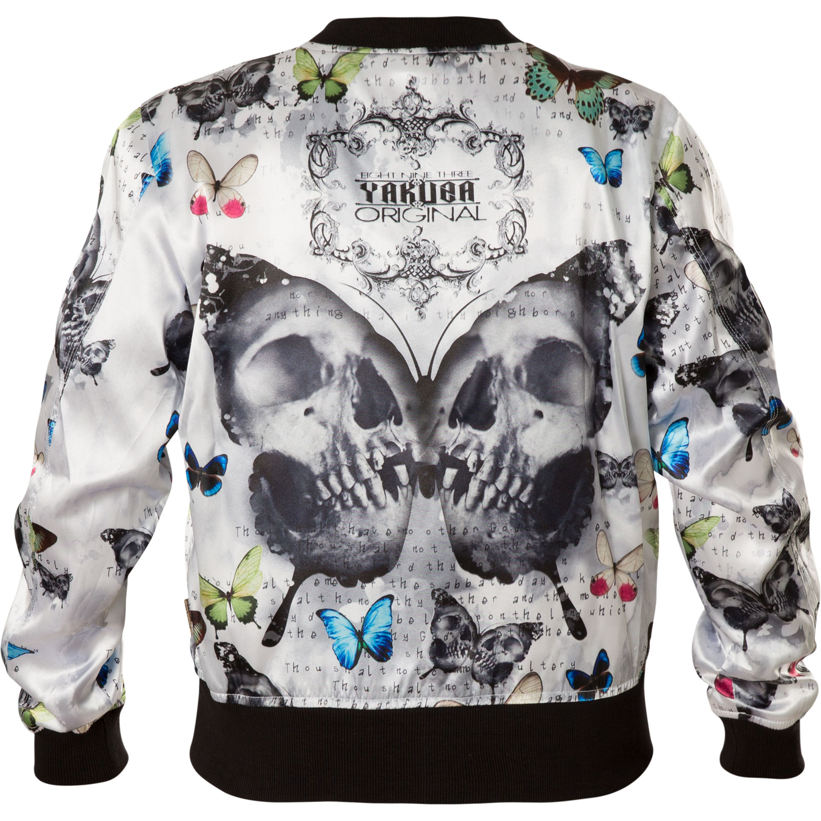 Yakuza Jacke Butterfly Bomber Jacket GJB-12148 Print mit Schmetterlingen