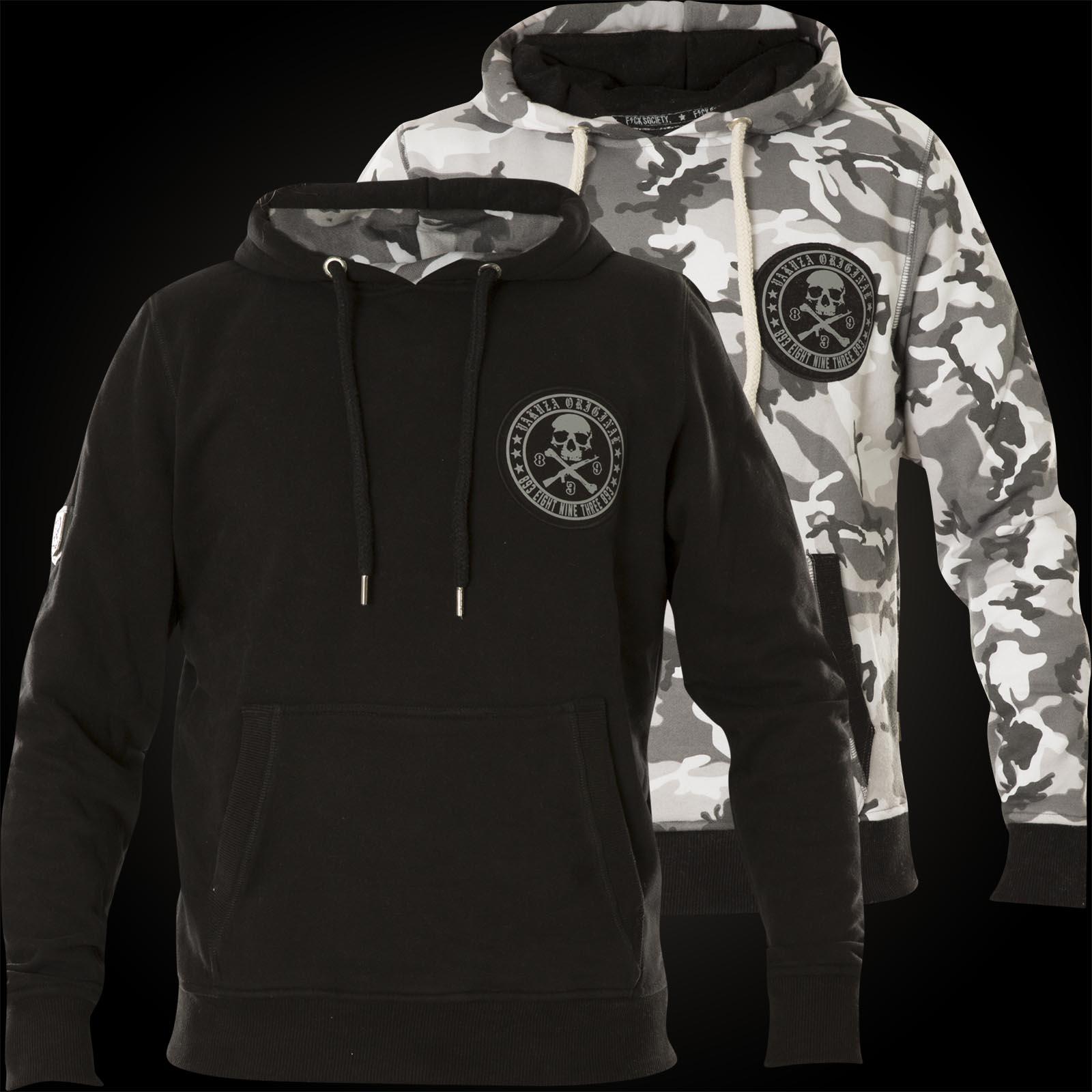 Yakuza Hoody Sicario HOB-11067 mit Totenkopf Patches