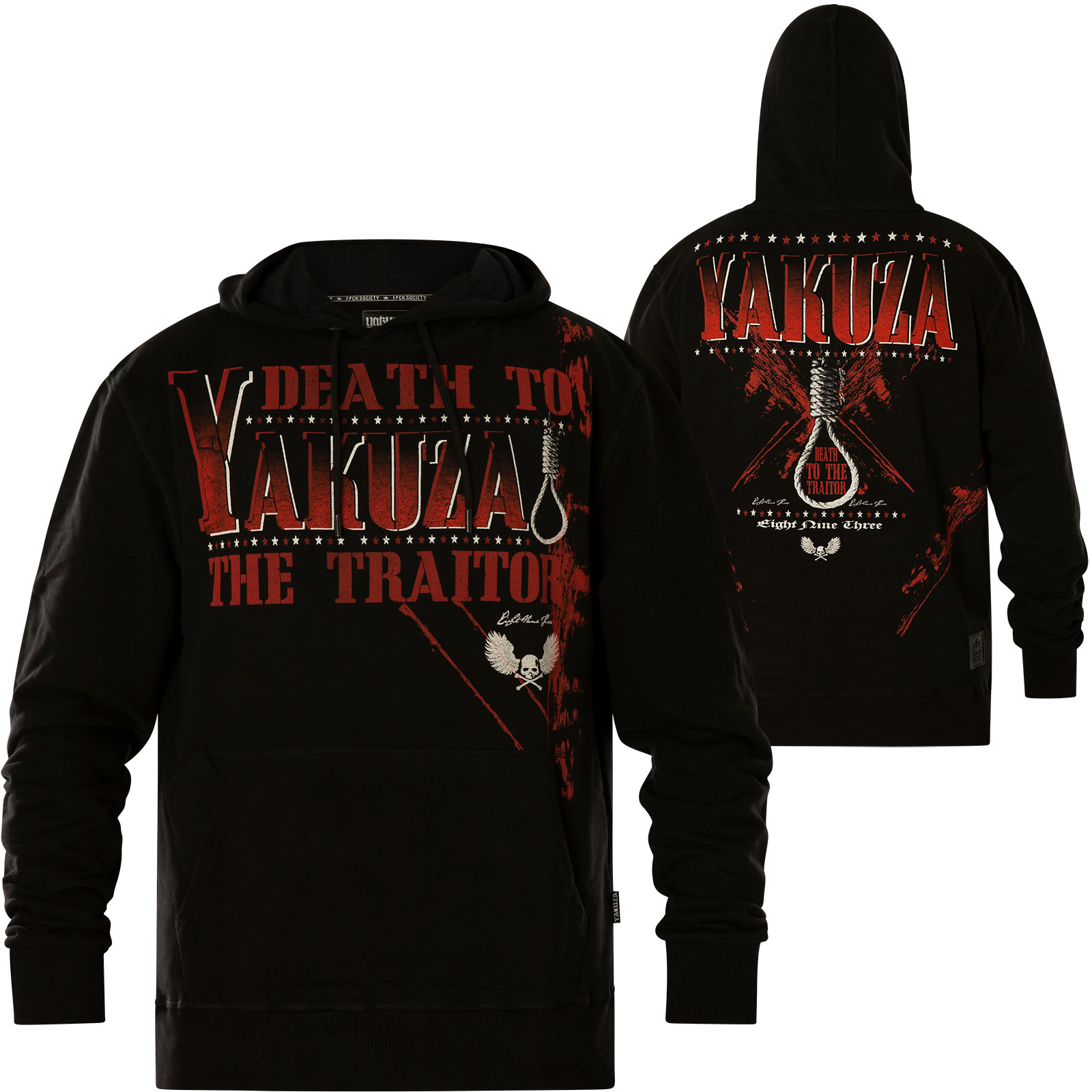 Yakuza Hoody Traitor HOB-90033 mit Print und Schriftzügen