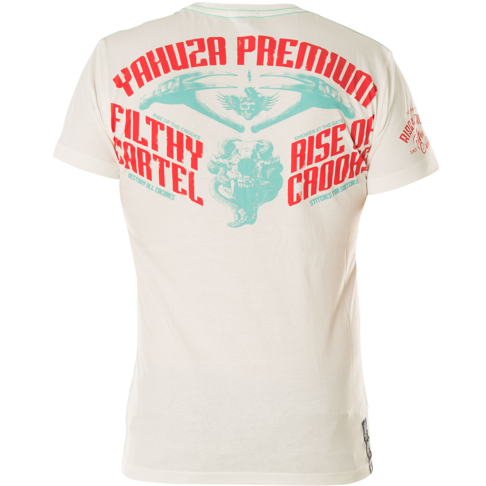 Yakuza Premium YPS-2501 in weiß Print mit Schlange und Tierschädel