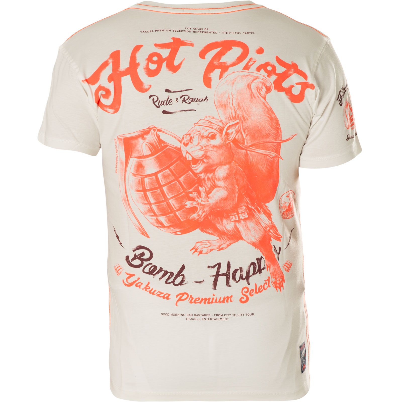 Yakuza Premium YPS-2602 in weiß Print eines Eichhörnchens mit Handgranate