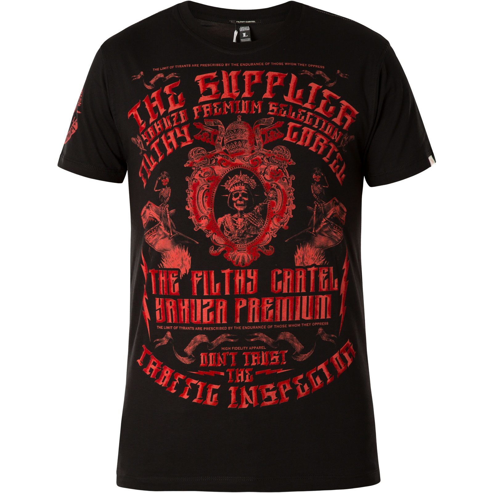 Yakuza Premium YPS-2605 in schwarz mit Haien und Skeletten