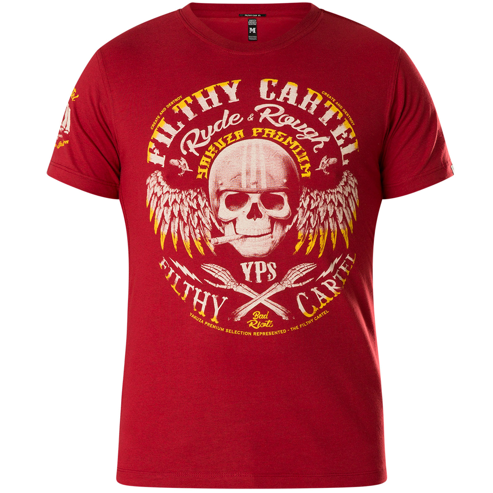 Yakuza Premium YPS-2609 in rot Print mit Skull und Flügeln