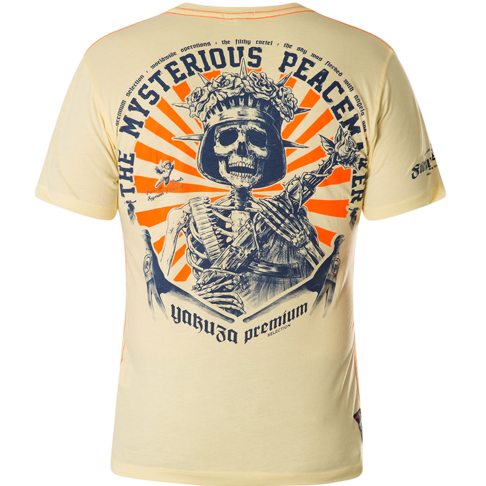 Yakuza Premium YPS-2610 in gelb Print mit einem bewaffneten Skelett