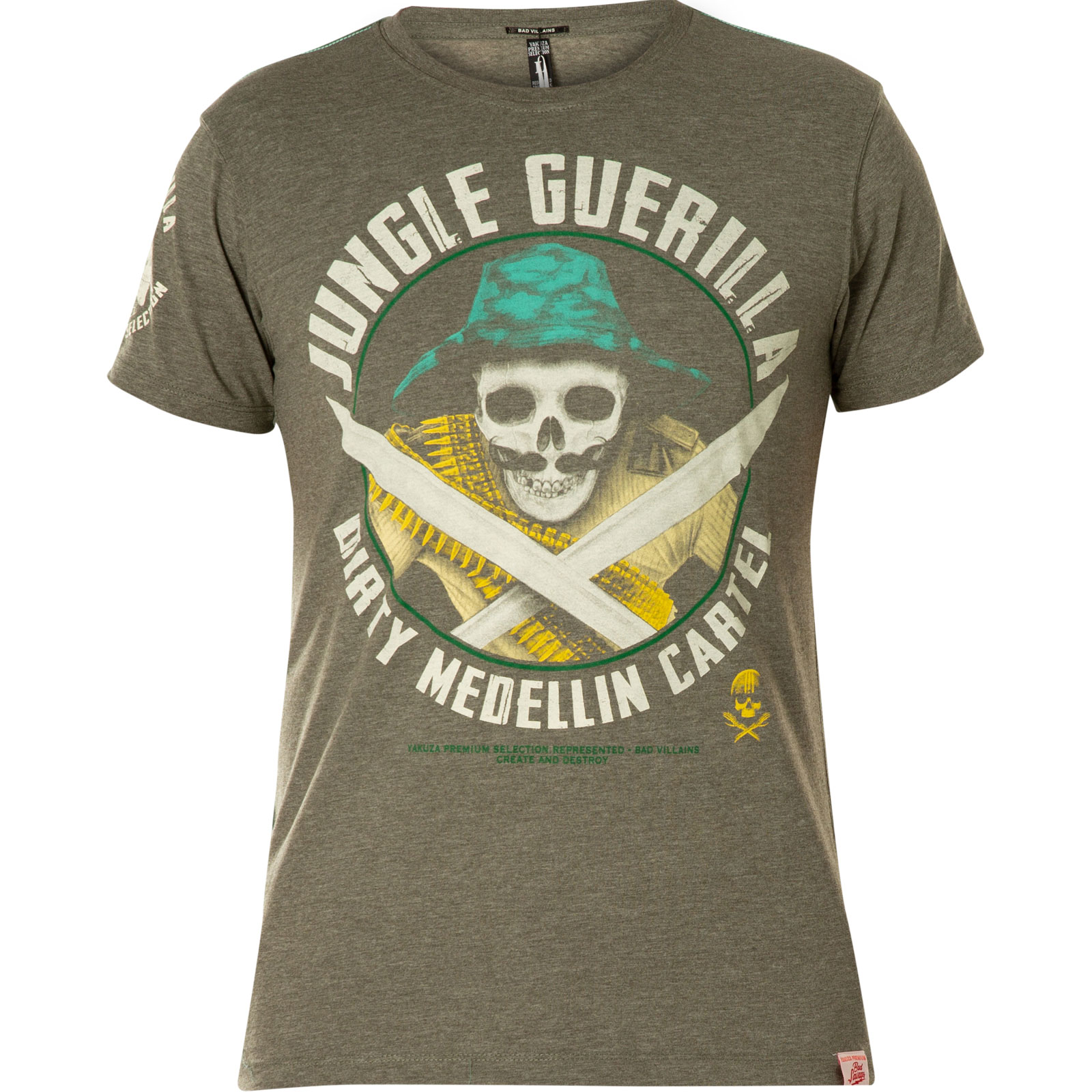 Yakuza Premium YPS-2804 in dunkelolive Print mit Piraten skull