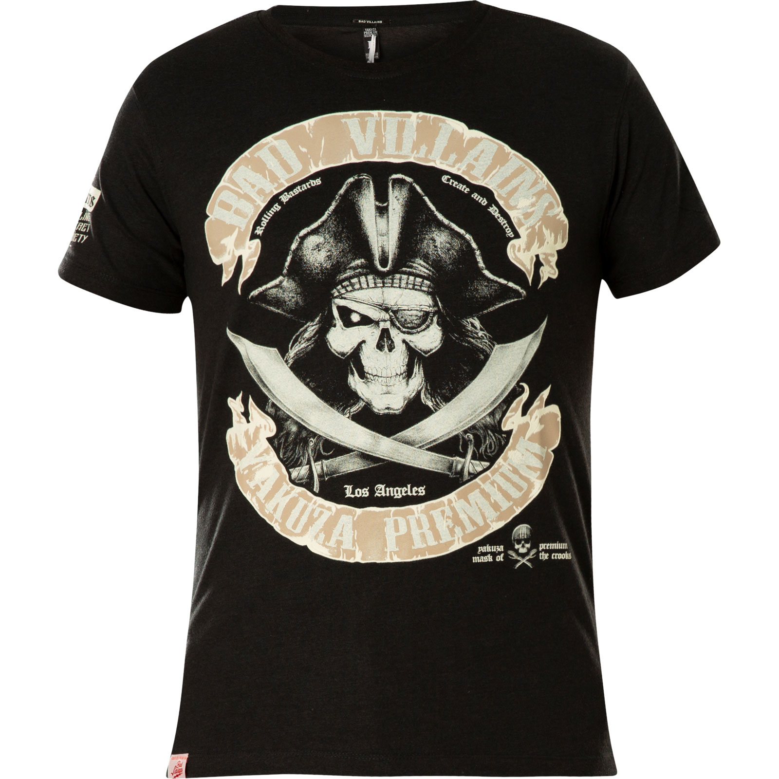 Yakuza Premium YPS-2811 in schwarz Print mit Piraten skull