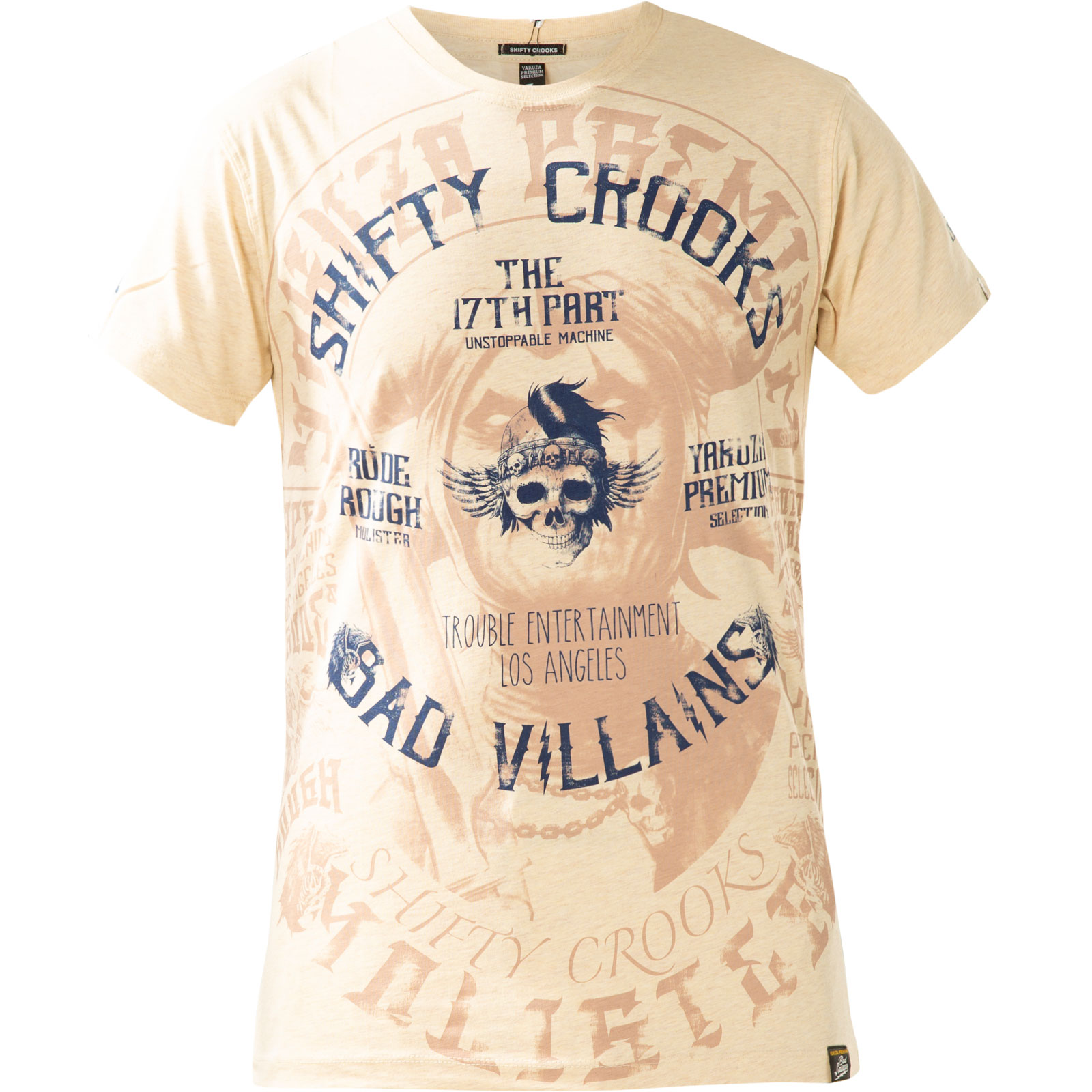 Yakuza Premium YPS-2914 in beige Print mit Skelett und Kürbis