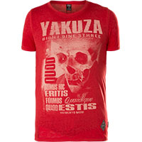 Yakuza Quod Sumus Hoc Eritis T-Shirt TSB-13049 mit Schriftzug und Totenkopf