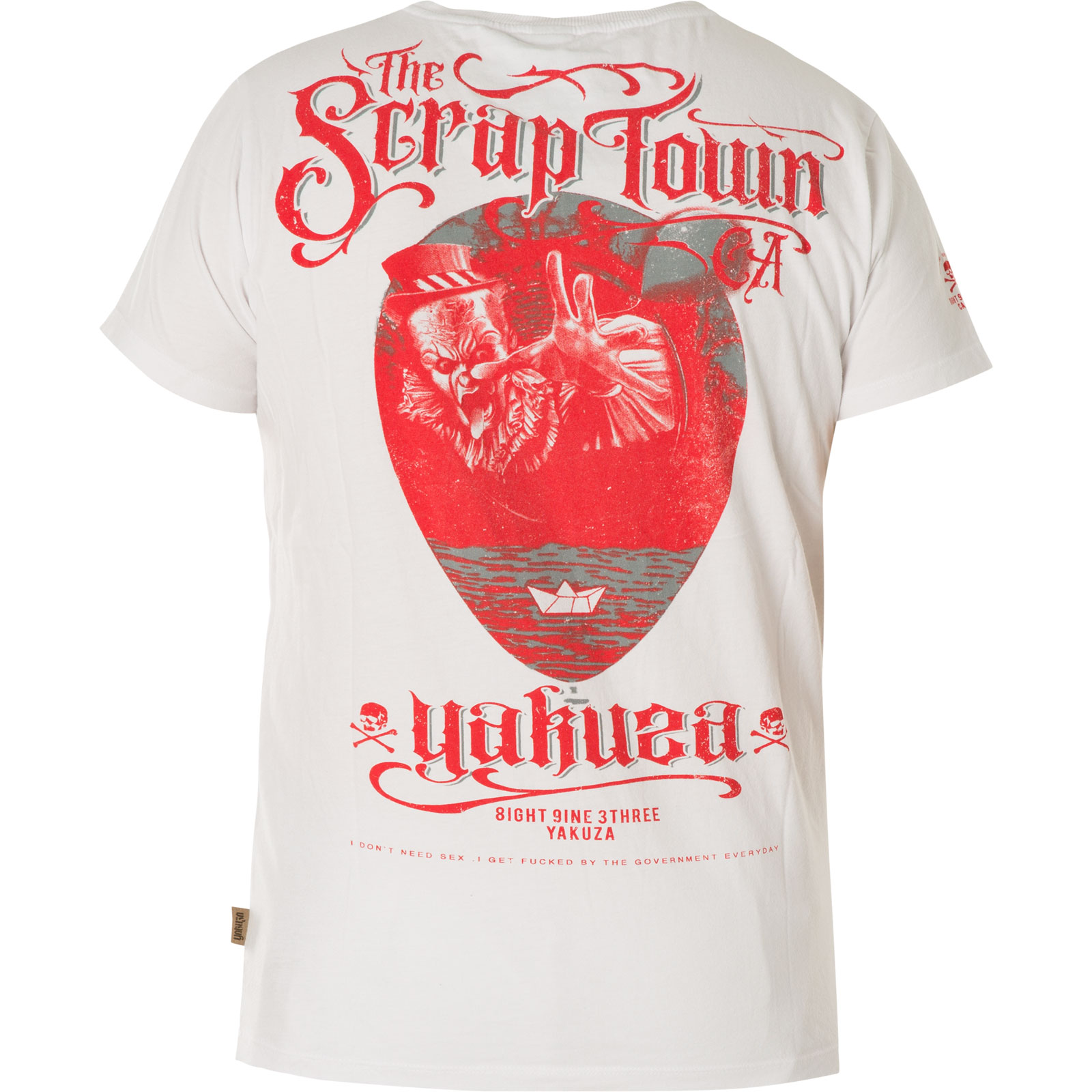 Yakuza Scrap Town T-Shirt TSB-14052 in weiß mit großem Clown Print und ...