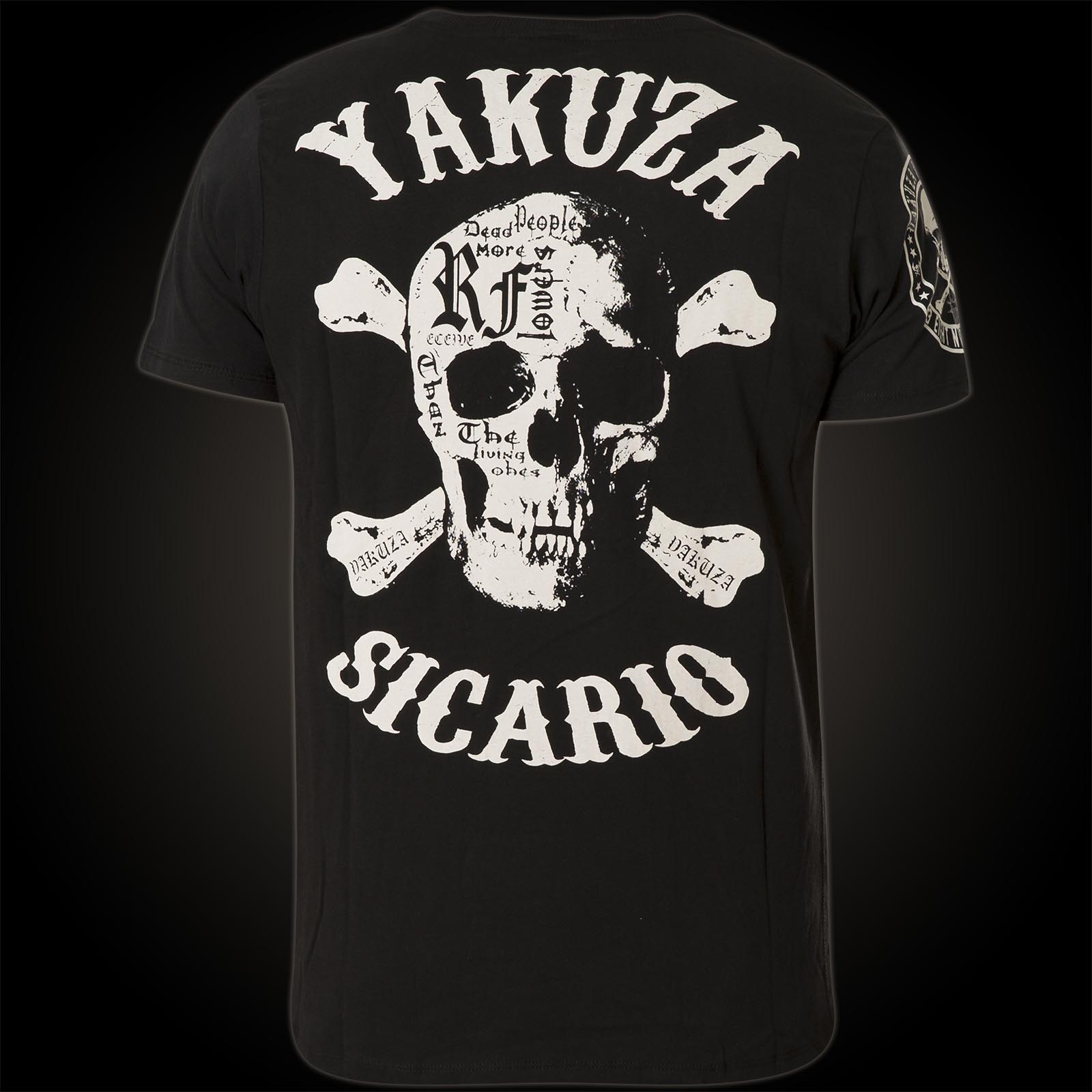 Yakuza T-Shirt Sicario Patch TSB-10078 Print mit Totenkopf