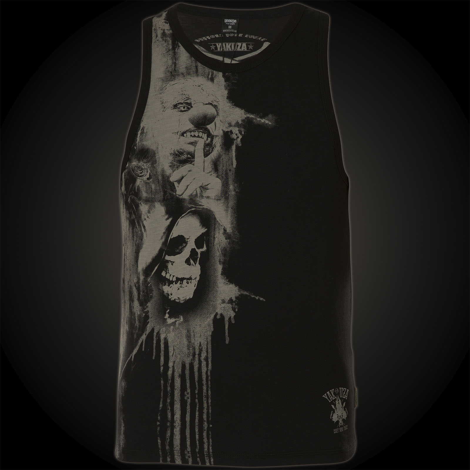 Yakuza Waiting Death Tank Top Print mit Totenkopf und Clown