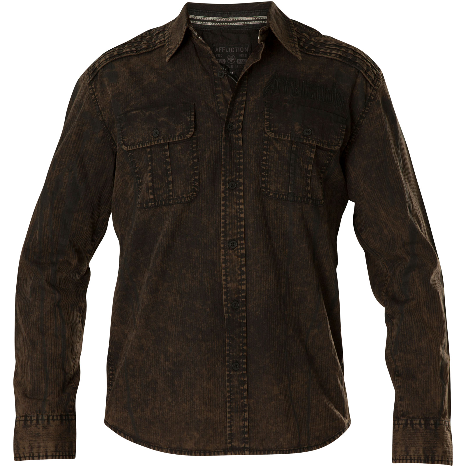 Affliction Hemd Replica Print mit Totenkopf und Schriftzug