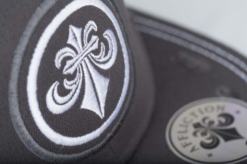 Affliction Crest Hat, Graue Flexfit Cap mit Stickereien
